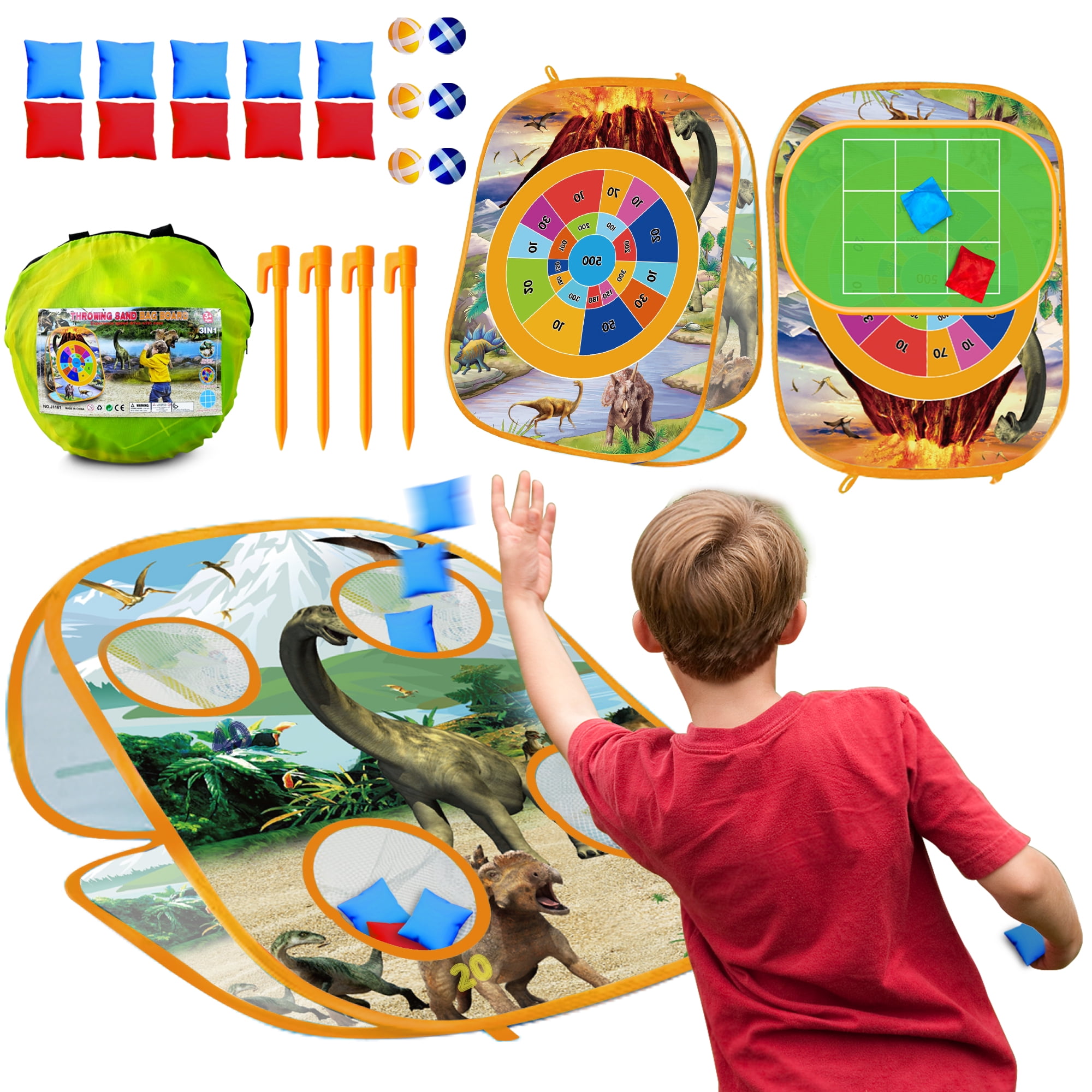 Toymii 3-in-1 Bean Bag Toss Game for Kids Outdoor Play Toys, Foldable ...