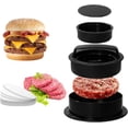 3-in-1 Hamburger Patty Press Maker - Non-Stick Burger Tool with 100 Wax ...
