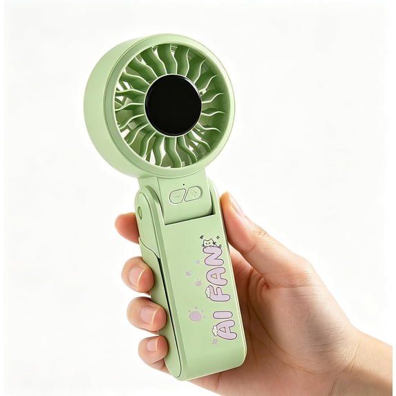 3-in-1 Handheld Fan Rechargeable,Foldable Hand Held Fan with 1-100 ...