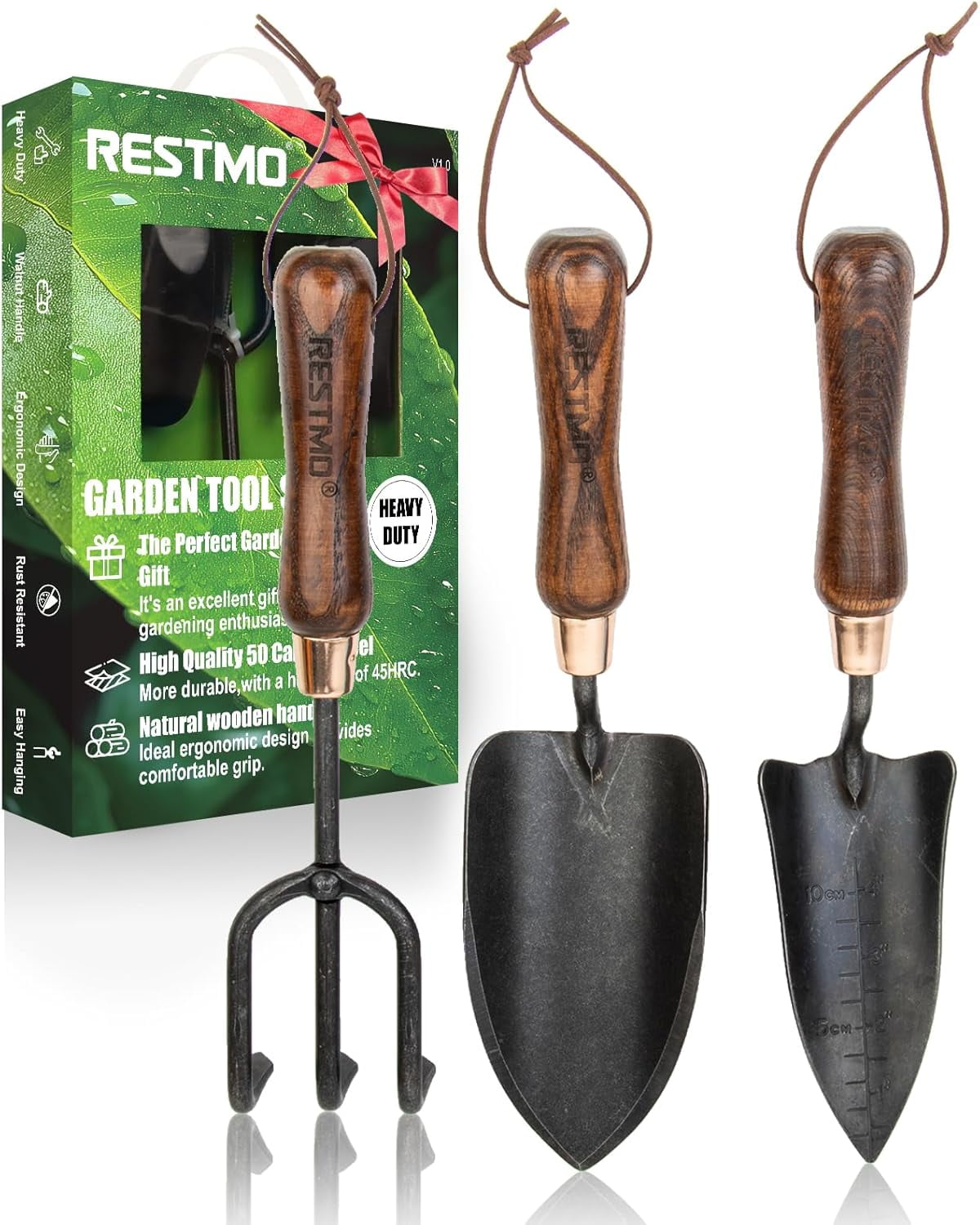 3-in-1 Heavy Duty Gardening Tools Kit, Premium Carbon Steel Garden Hand ...