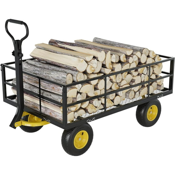 3-in-1 Heavy-Duty Steel Garden Cart, 1200 Lbs Garden Wagon, with 13 ...