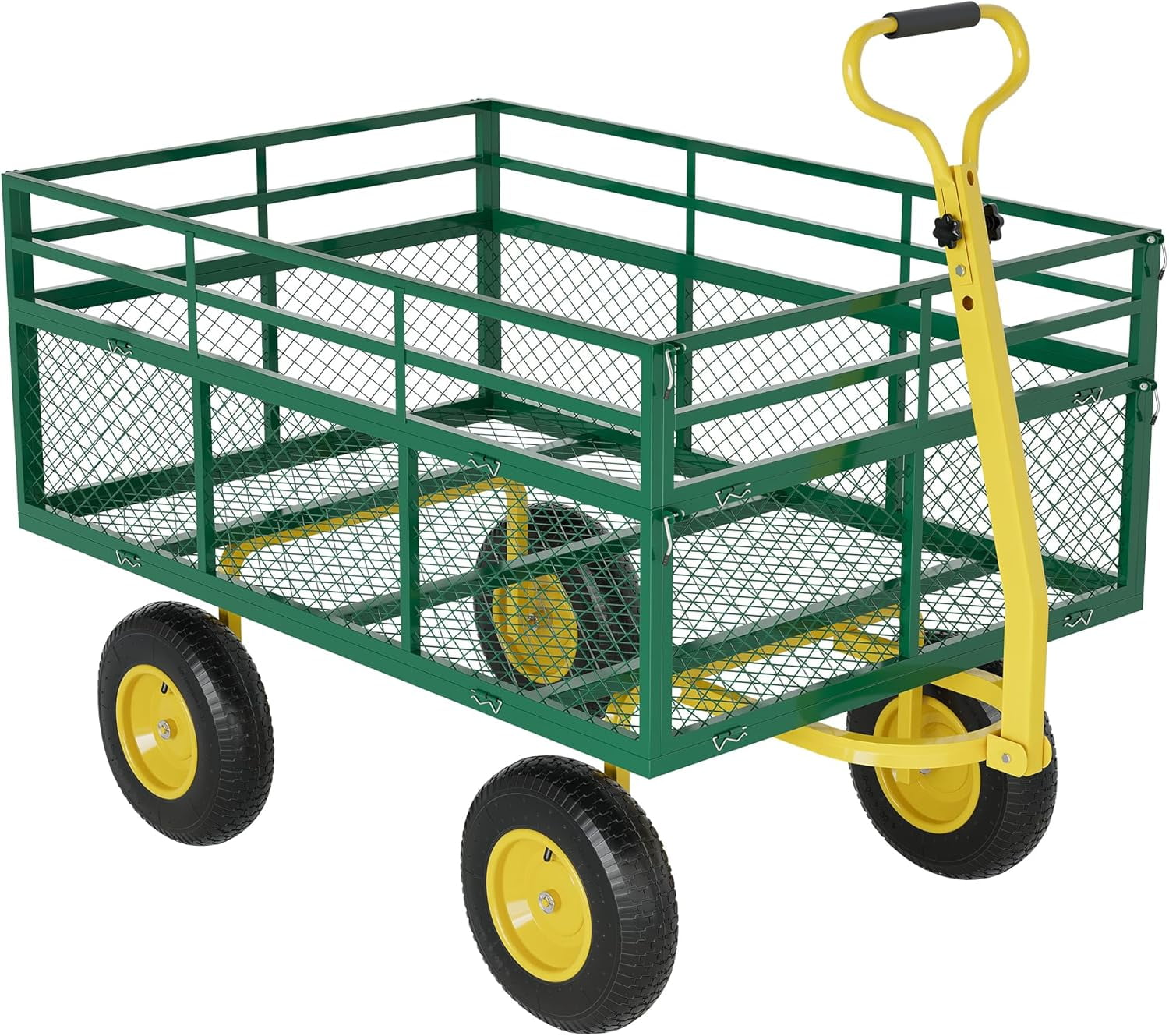 3-in-1 Heavy-Duty Steel Garden Cart, 1400 Lbs Garden Wagon, with 13 ...