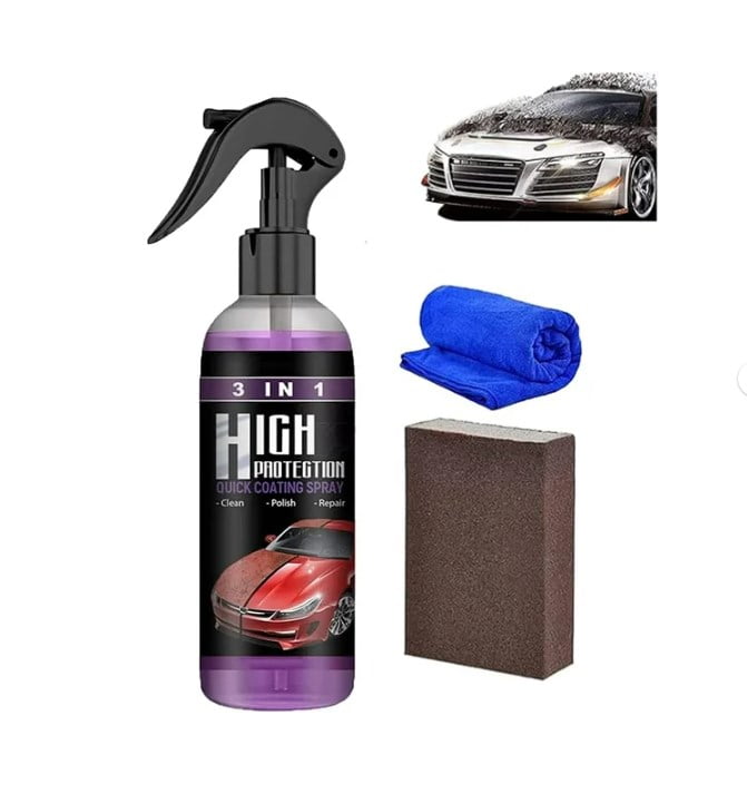 3 in 1 High Protection Car Coating Cleaning Spray,Quick Coat Car Wax ...