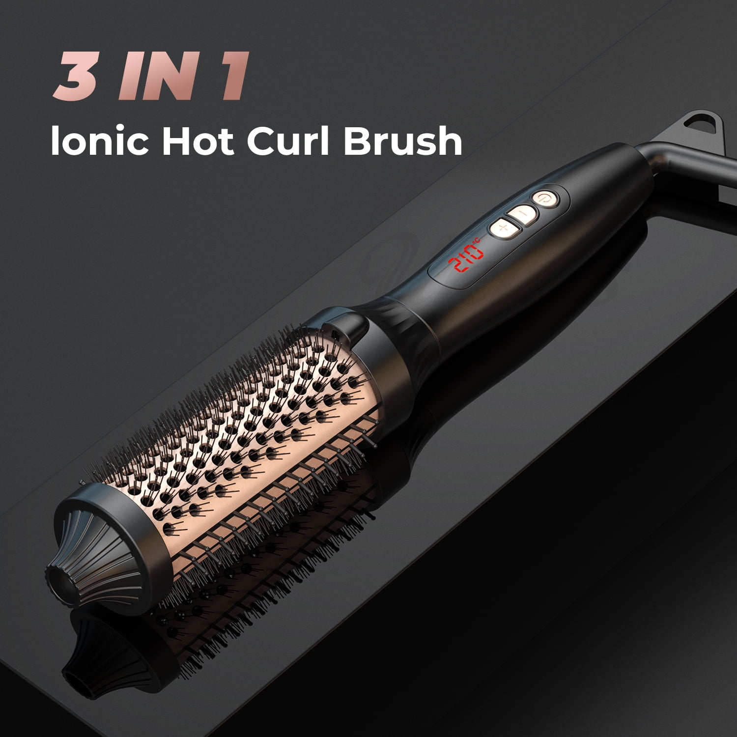 3-in-1 Hot Brush Styler, Professional Round Hair Dryer Brush with ...