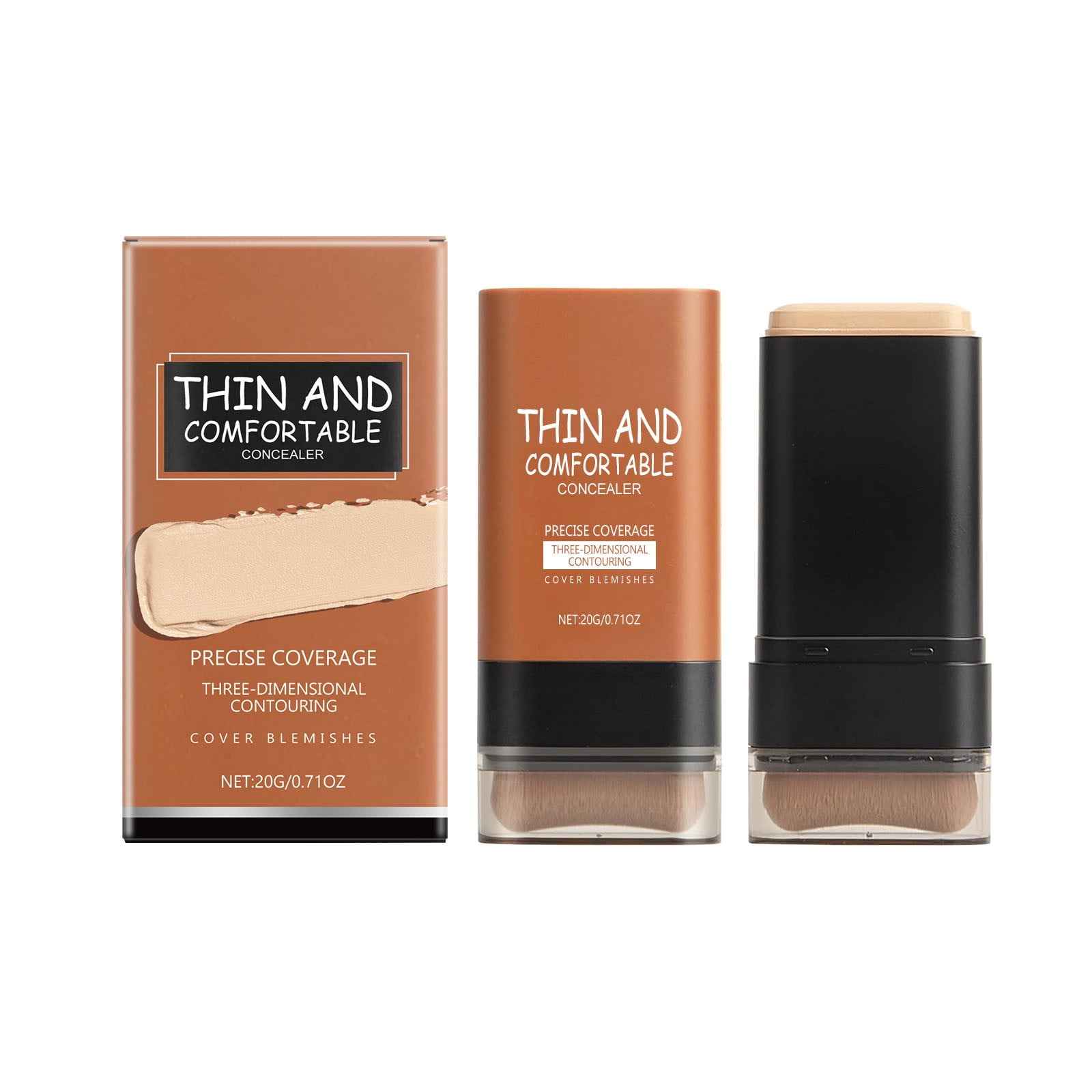 3-in-1 Hydrating Concealer & Foundation Stick - Lightweight Creamy Formula for Long-Lasting ...