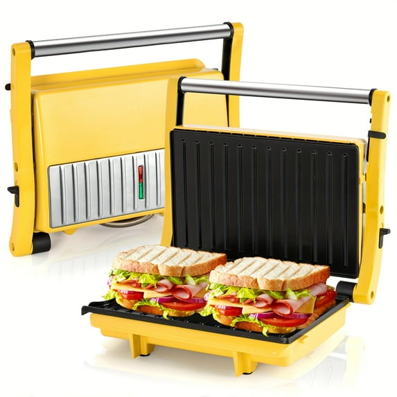 3-in-1 Indoor Grill & Panini Press - Heavy-Duty Non-Stick Griddle ...
