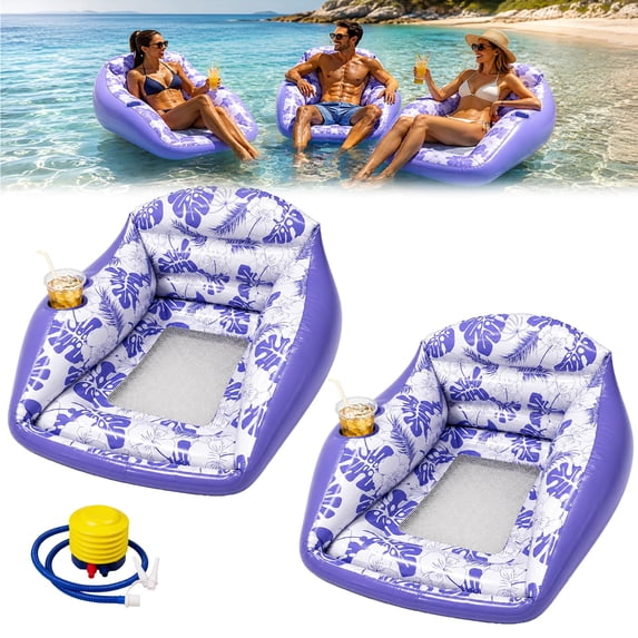 3-in-1 Inflatable Pool Lounge Chair,U-Shaped Water Inflatable Floating ...