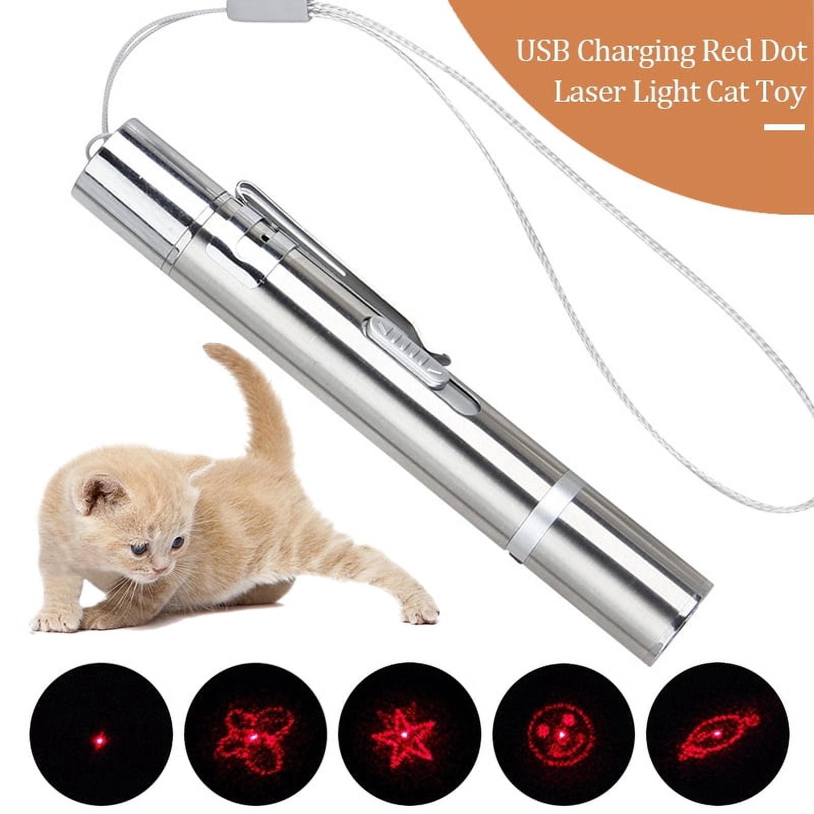 3-in-1 Interactive Usb Rechargeable Red Dot Laser Light Cat Toy Funny ...