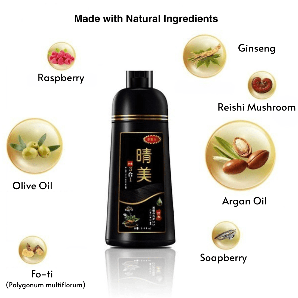 3-in-1 Japanese Hair Color Shampoo – 500ml | Plant-Based Formula ...