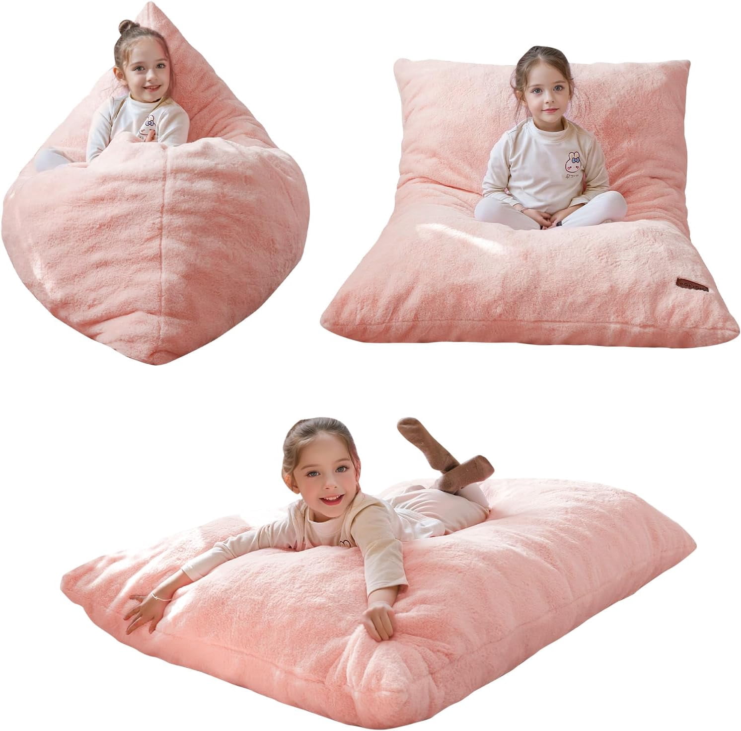 MAXYOYO 3 in 1 Kids Bean Bag Chair Bed, Child Floor Sofa for Gaming ...