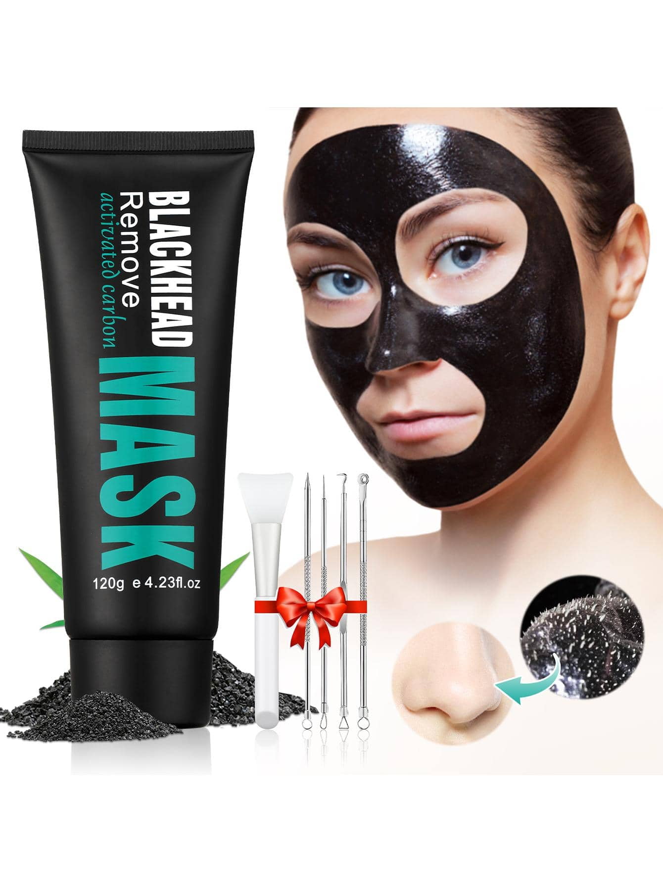 3-in-1 Kit Peel Off Face Mask, Blackhead Remover Mask with Tea Tree ...