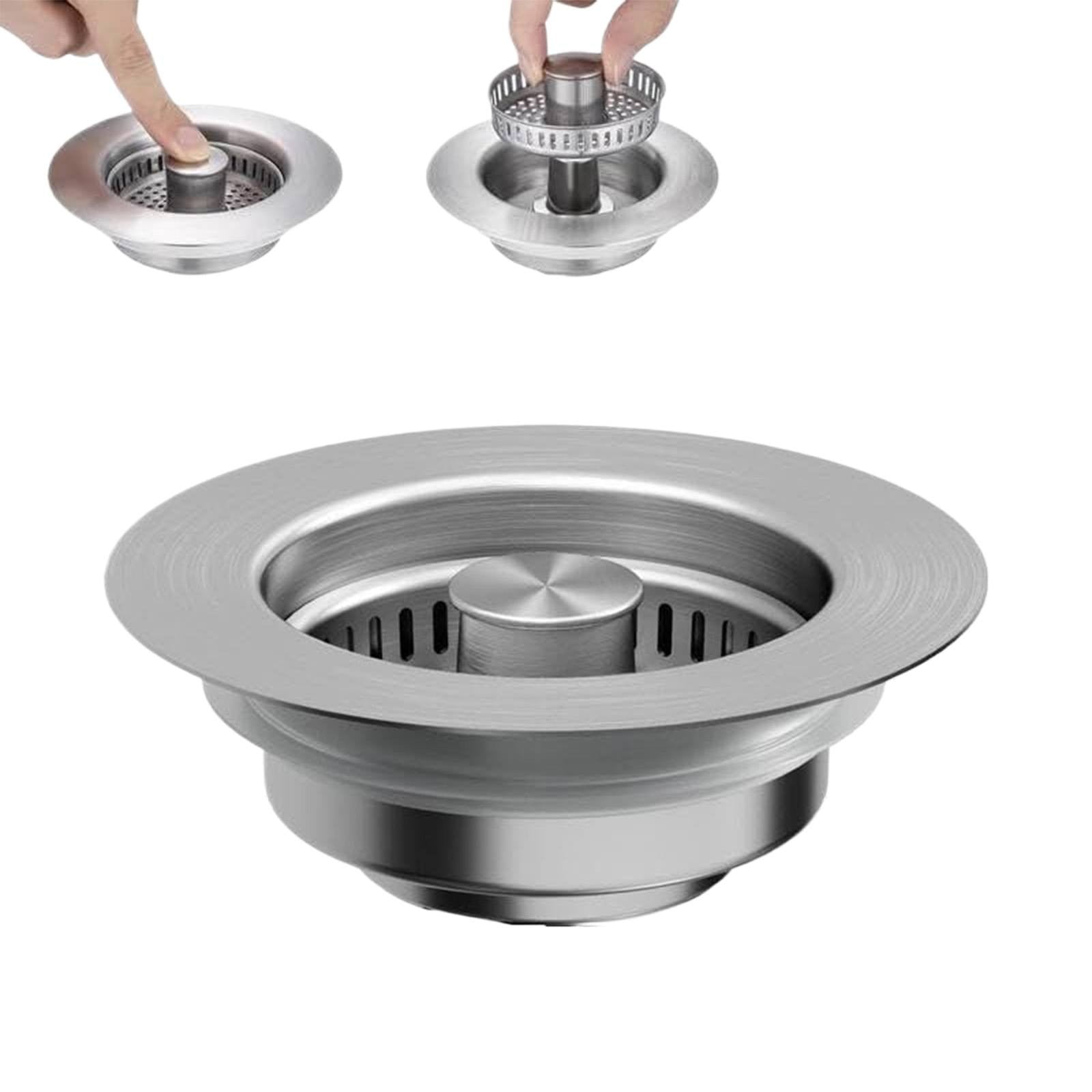 3-in-1 Kitchen Sink Drain Strainer, Stainless Steel Kitchen Drain ...