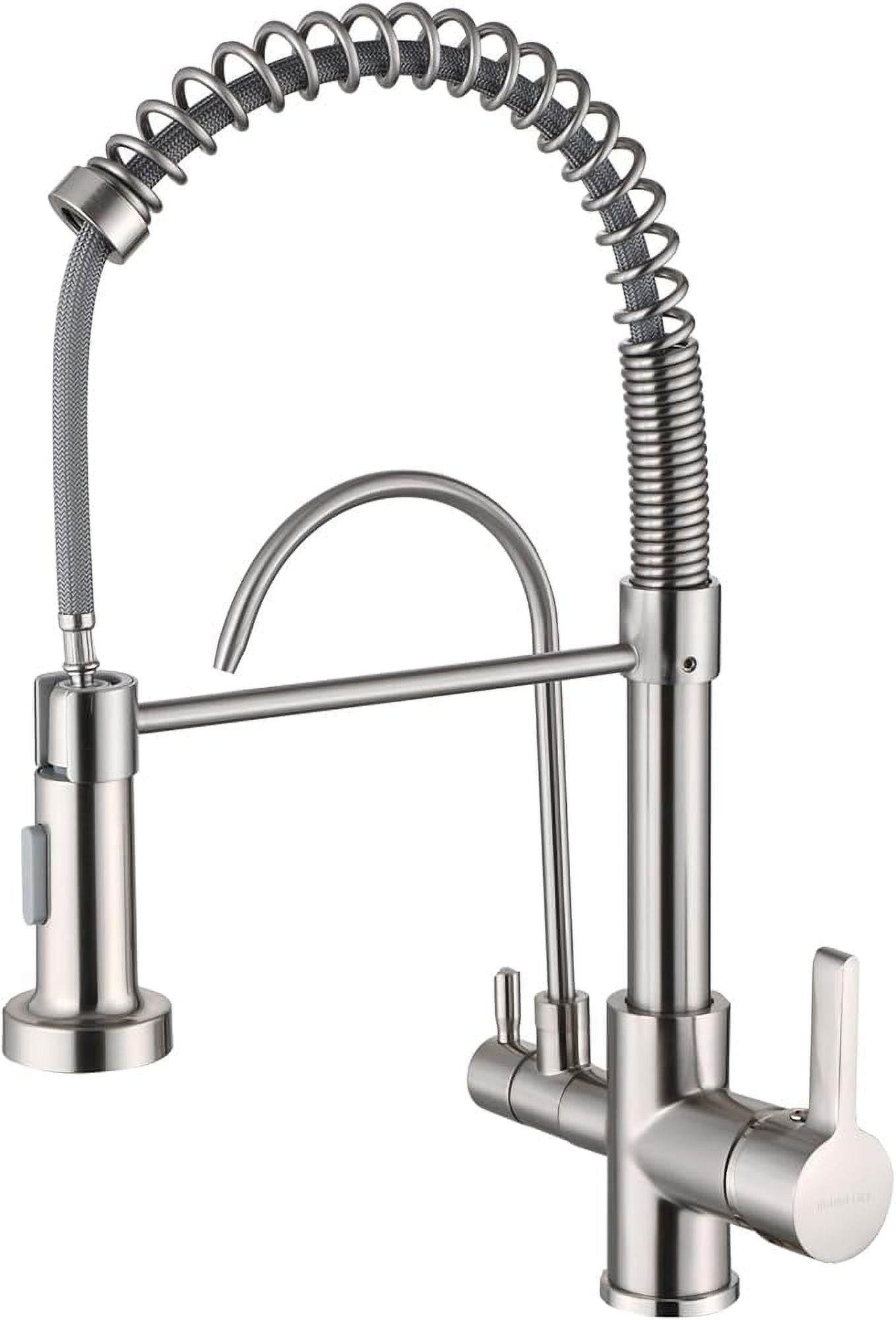 3-in-1 Kitchen Sink Faucet with Pull-Out Sprayer - 2-Handle Design ...
