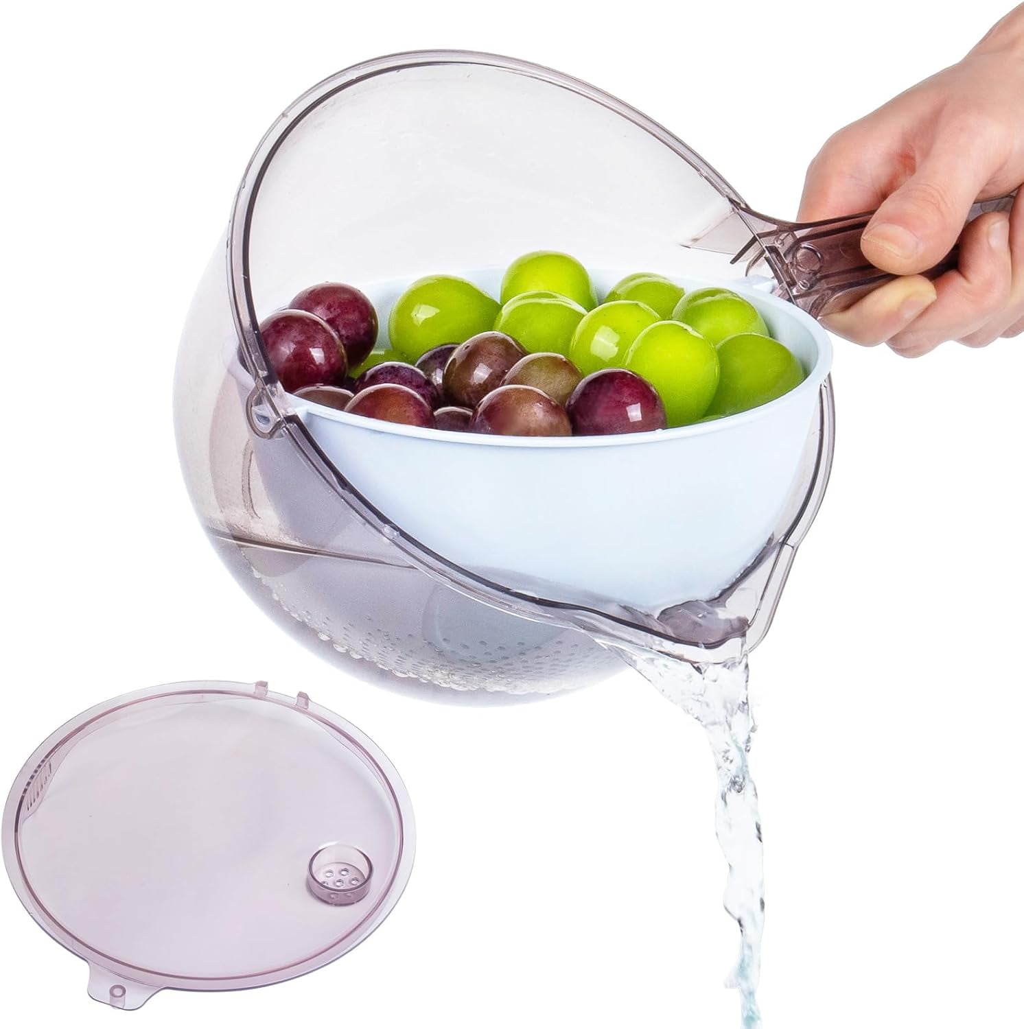 3-in-1 Kitchen Tool: Works as Rice Strainer, Fruit Washing Bowl with ...