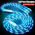 ZOELNIC 3 in 1 LED Charging Cable, Flowing Light USB Cord, 1m, Blue ...
