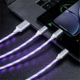 ZOELNIC 3 in 1 LED Flowing Light USB Charger Cable, Multicolor, 1m ...