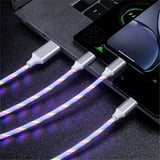 ZOELNIC 3 in 1 LED Flowing Light USB Charger Cable, Multicolor, 1m ...