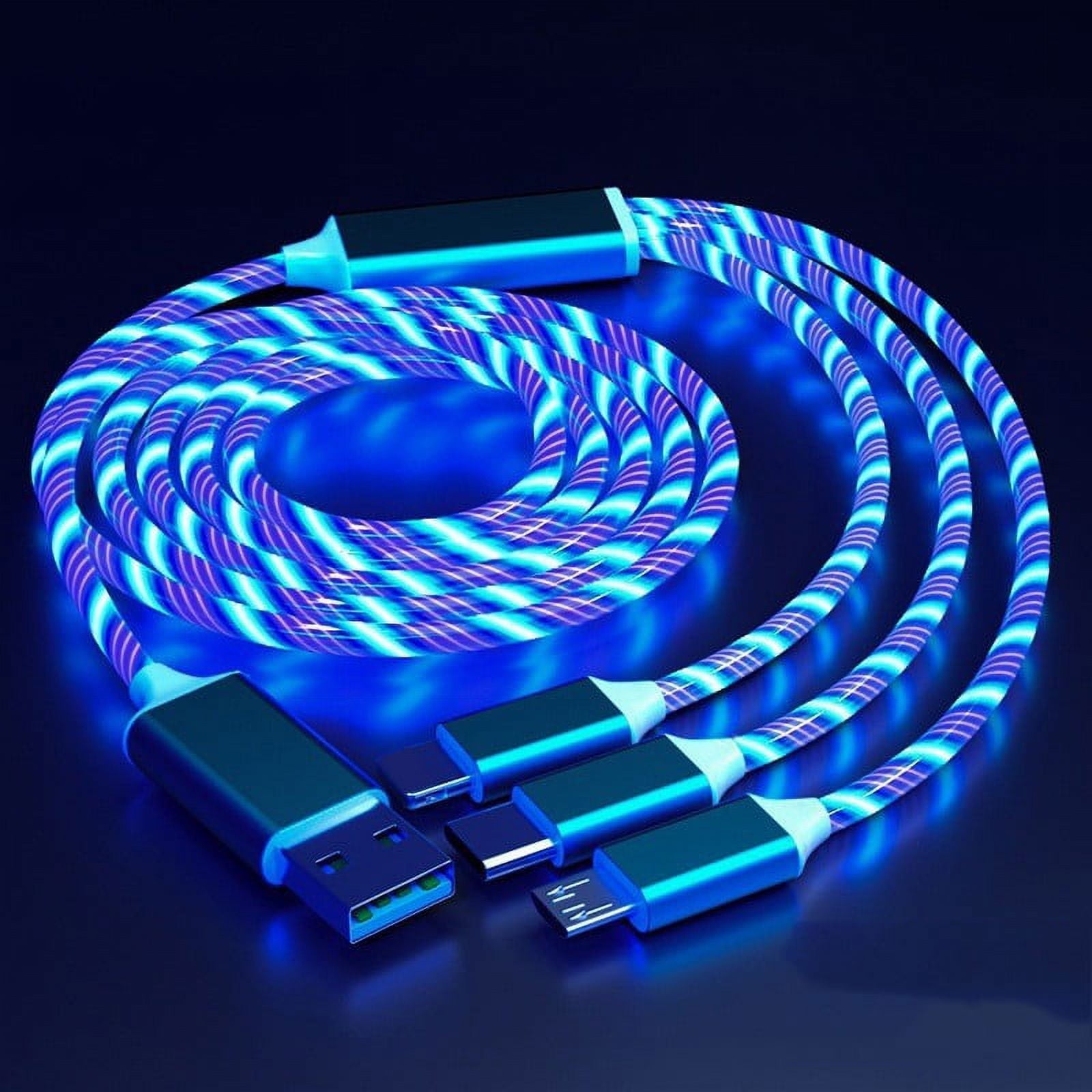 3 in 1 LED Flowing Magnetic Charging Cable Magnetic Phone Charger Light ...