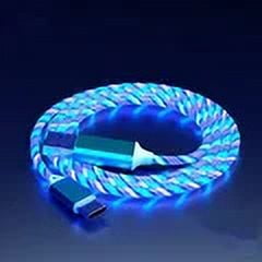 3 in 1 LED Flowing Magnetic Charging Cable Magnetic Phone Charger Light ...