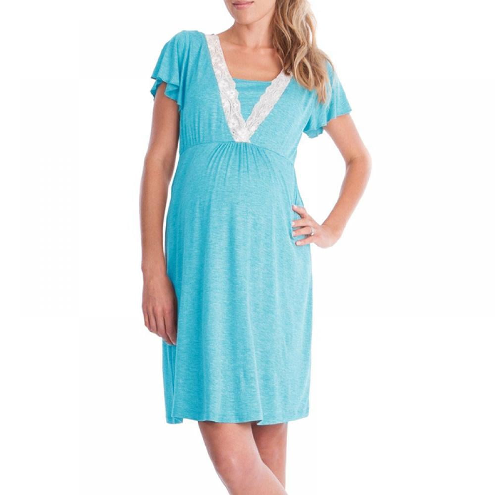 3 in 1 Labor/Delivery/Hospital Gown Maternity Dress Nursing Nightgown ...