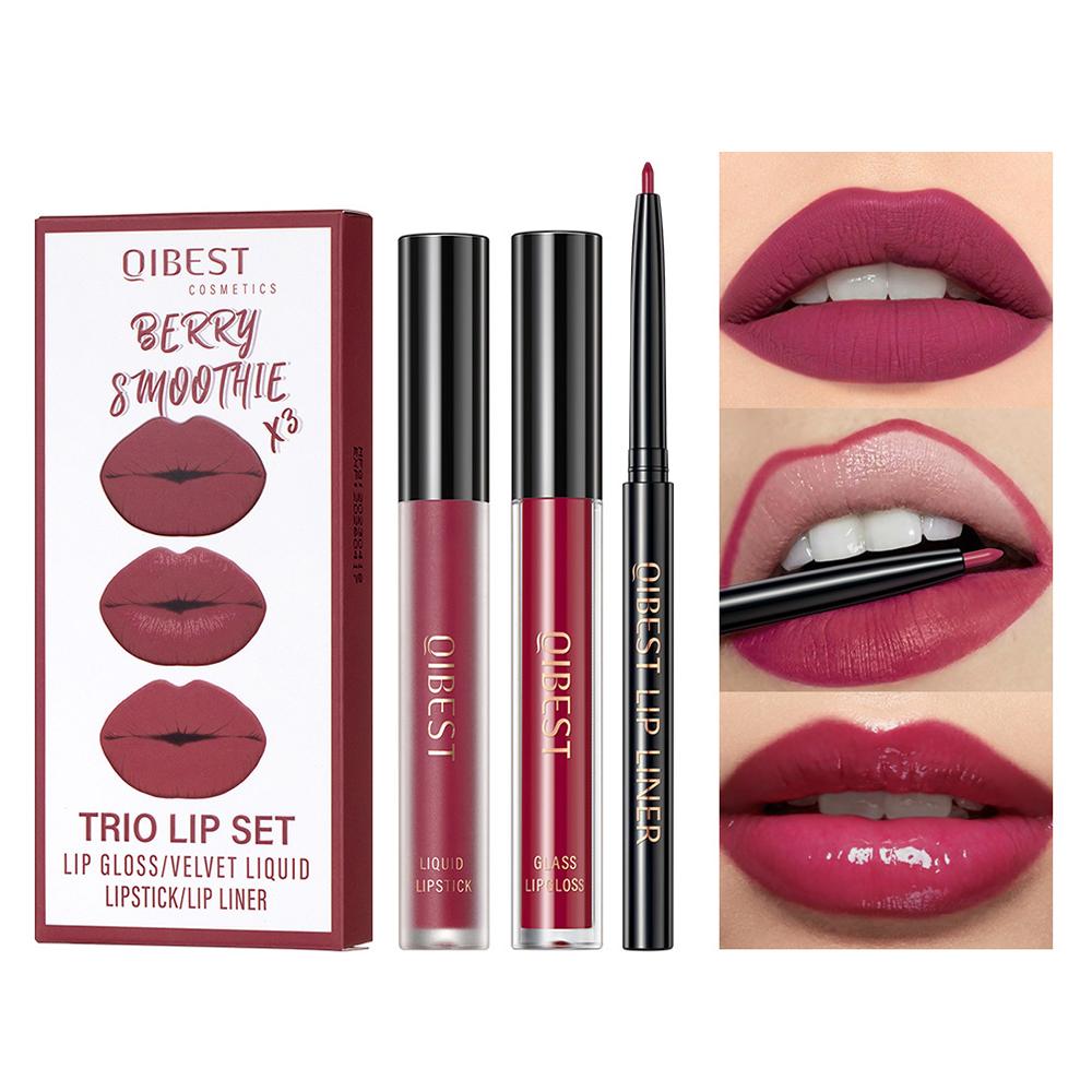 3 in 1 Lip Glaze Lipliner Pencil and Lipstick Lipgloss Set O0K3 ...