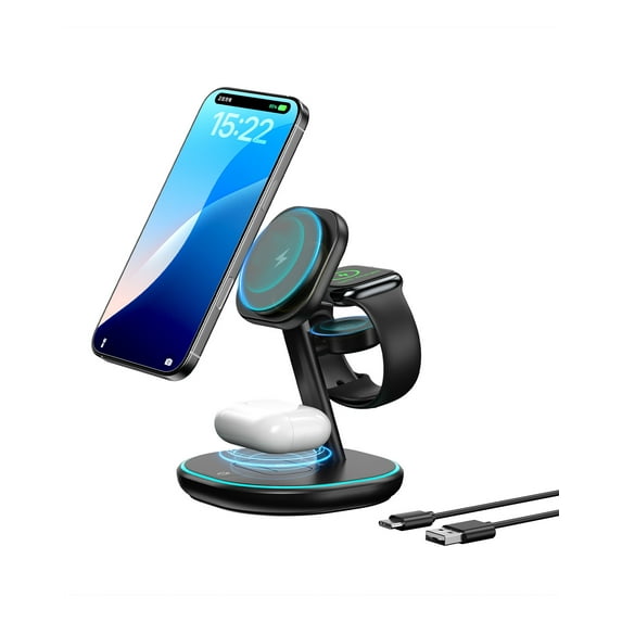 3-in-1 MagSafe Charger, 15W Fast Wireless Charger, Inductive Wireless ...