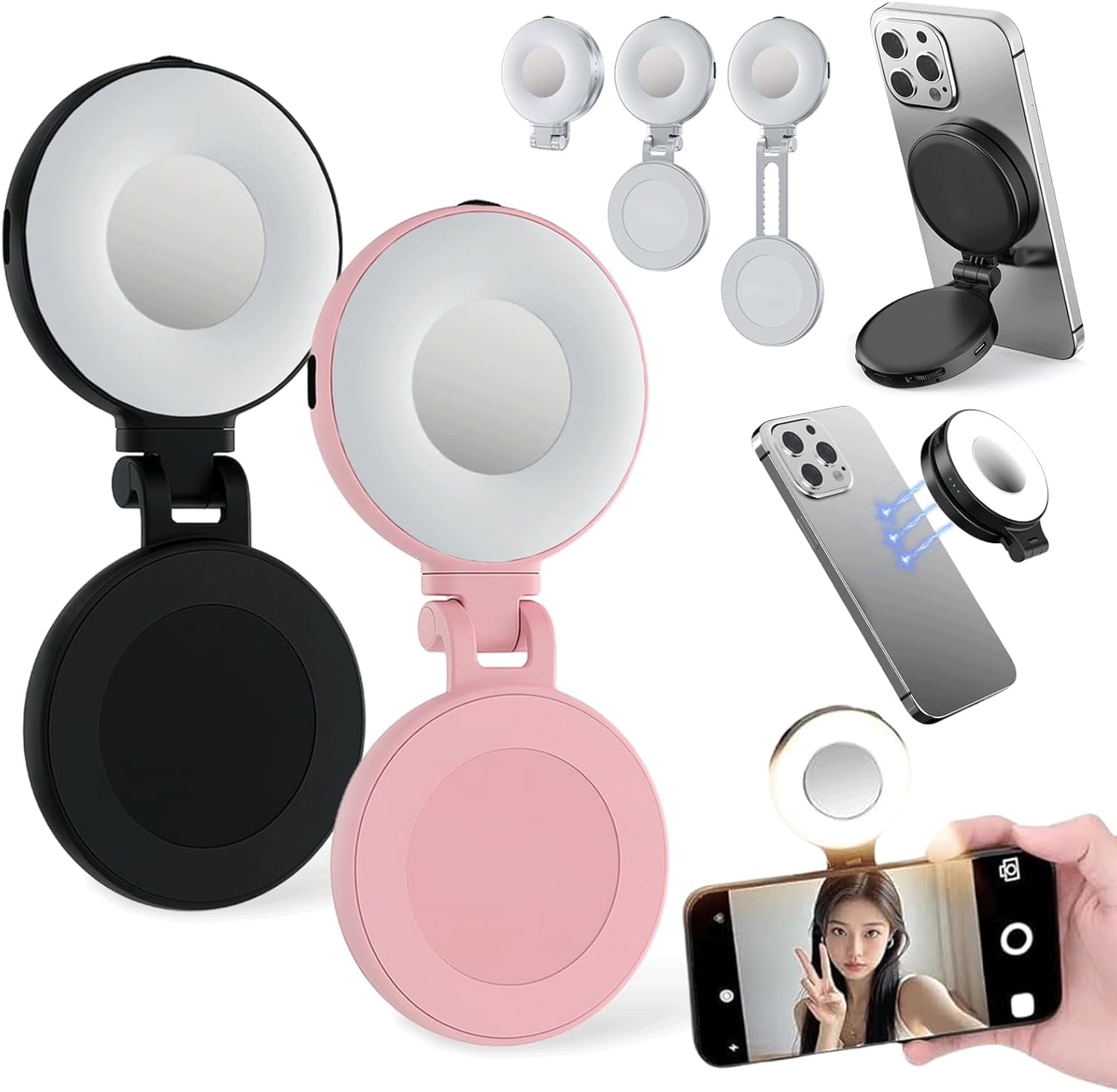 3-in-1 Magnetic Beauty Selfie Light for Phones, Magnetic Selfie Light ...