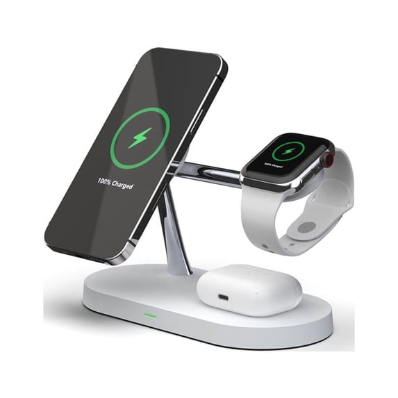 3-in-1 Magnetic Charging Station with Night Light - 15W Fast Wireless ...