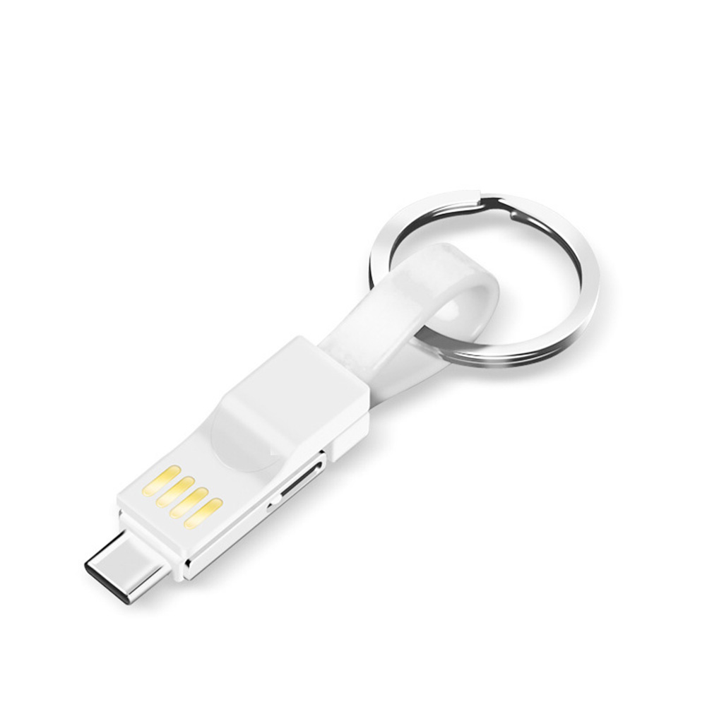 3 in 1 Magnetic Key Chain Micro USB Type C Data Charge Cable for iPhone ...