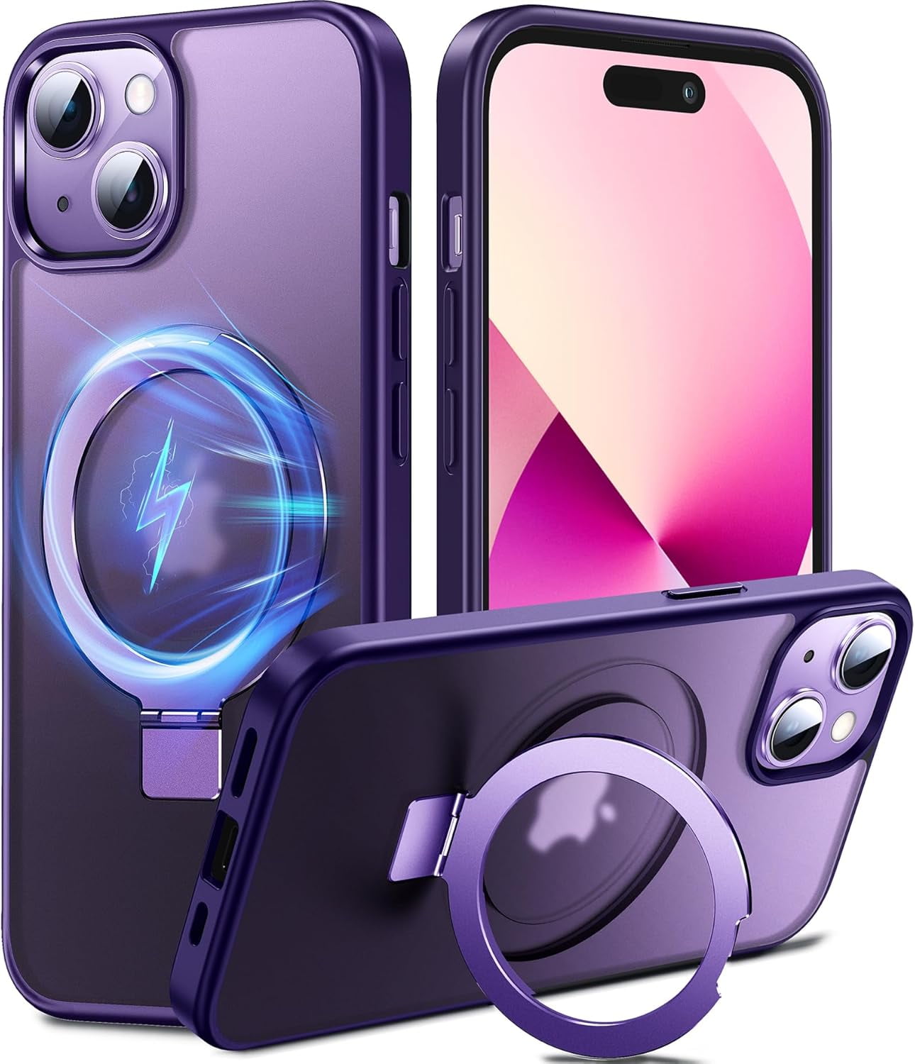 3-in-1 [Magnetic+KickStand+Ring Holder] for iPhone 13 Case, iPhone 14 ...