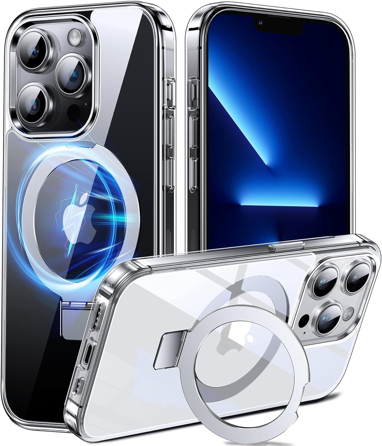 3-in-1 [Magnetic+KickStand+Ring Holder] for iPhone 13 Pro Max Case ...