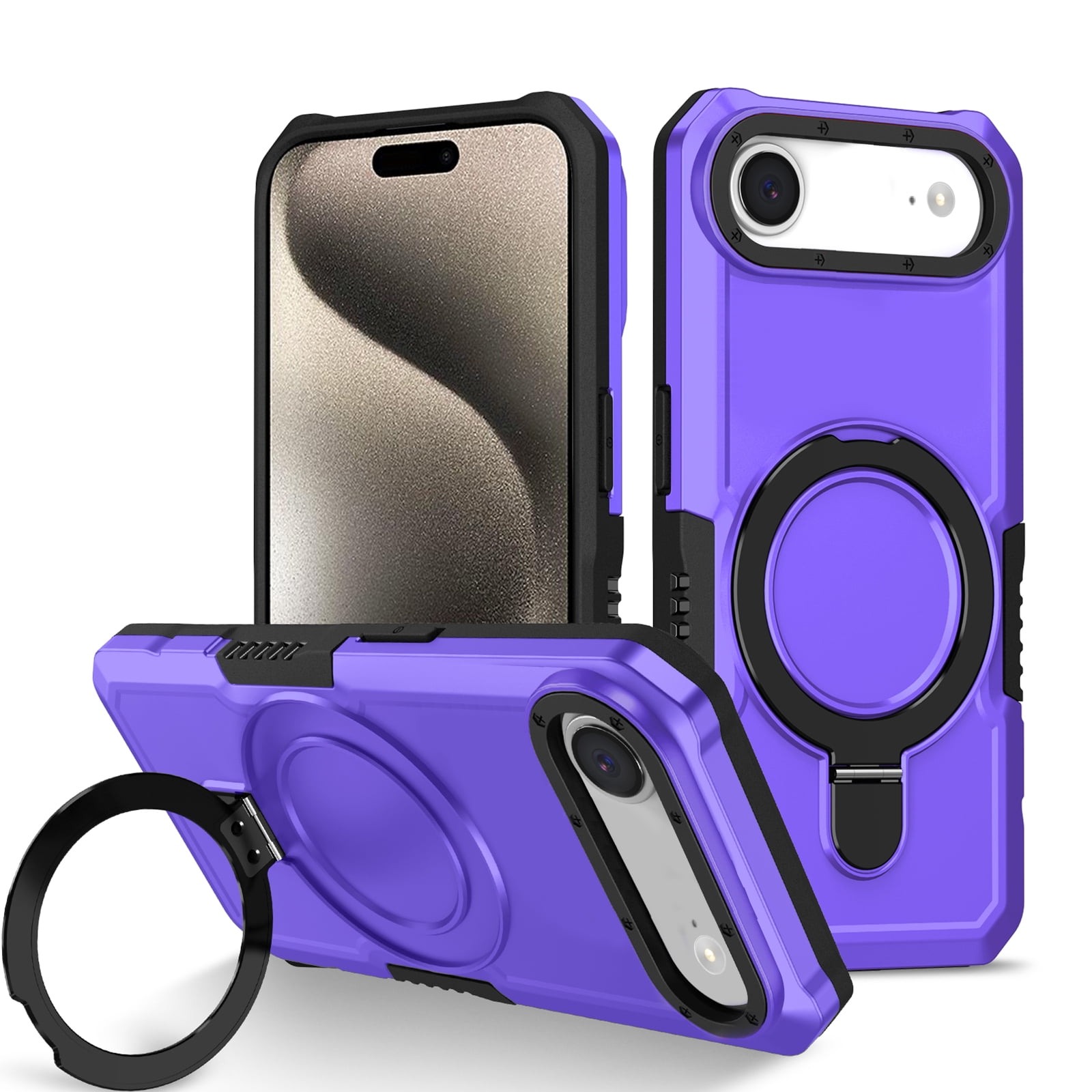 3-in-1 [Magnetic+Kickstand+Ring Holder] for iPhone Air Case with Stand ...