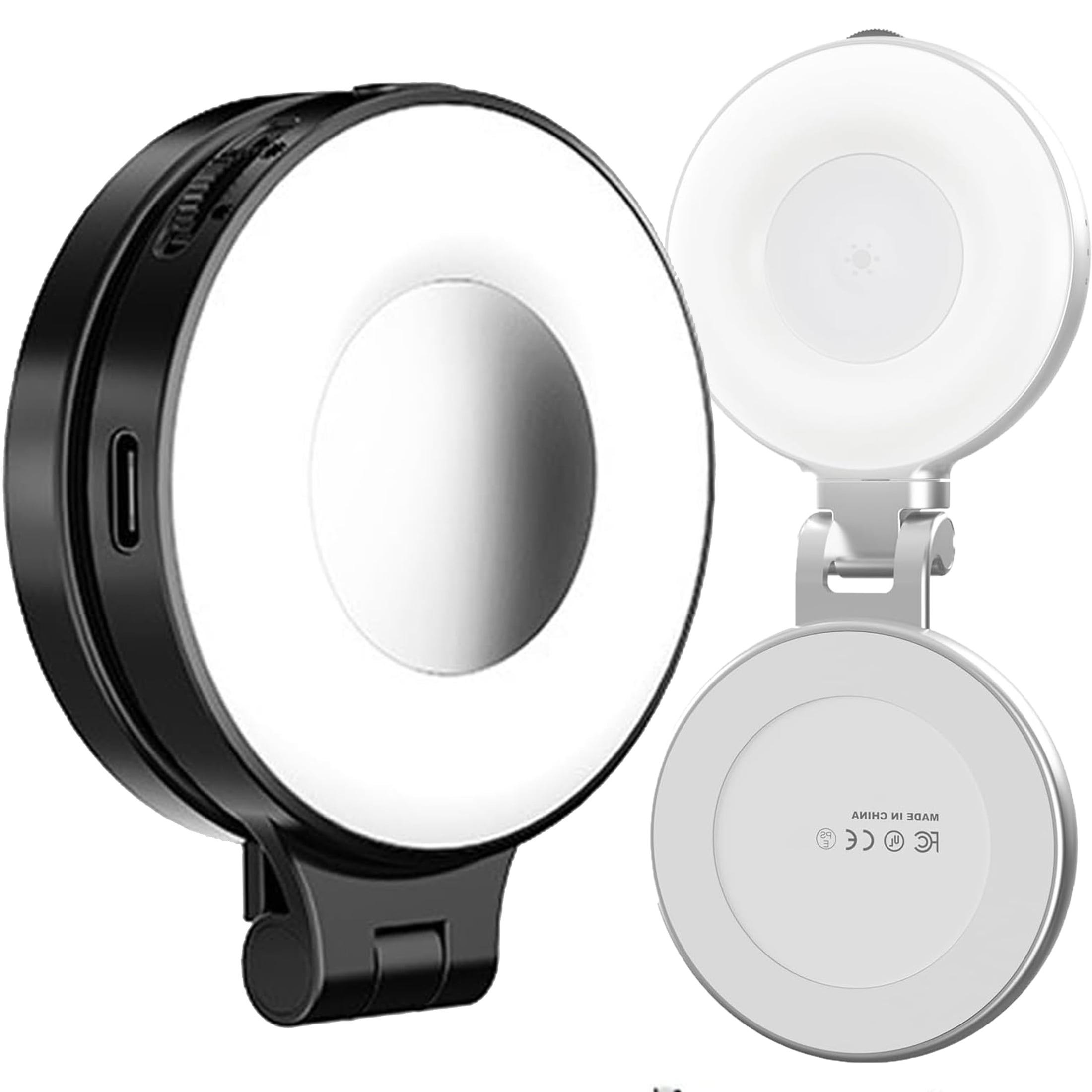 3-in-1 Magnetic Selfie Light - 360° Foldable Ring Light w/Mirror & 3 ...