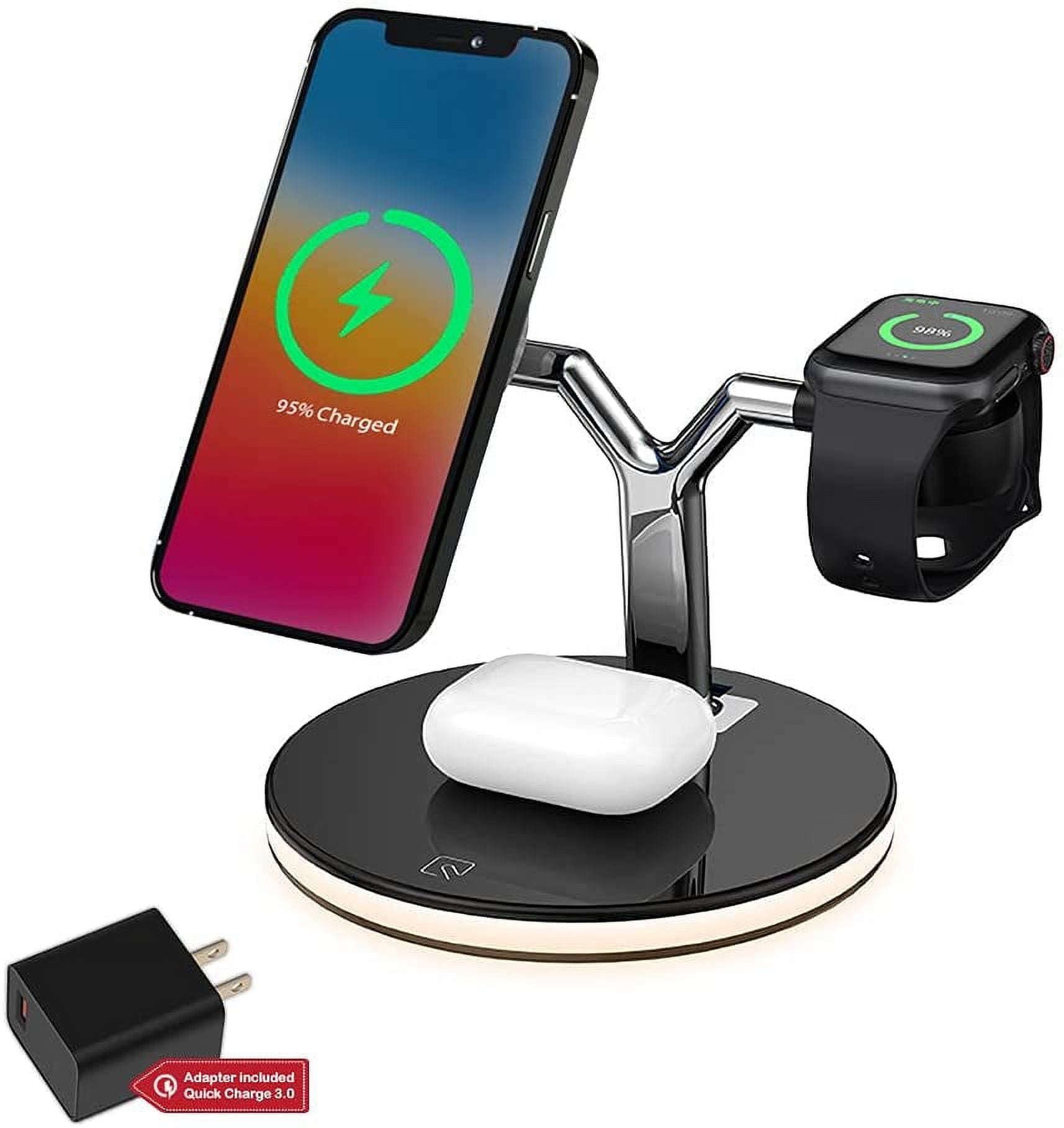 3-in-1 Magnetic Wireless Charger Stand Dock for Apple Devices - Walmart.com