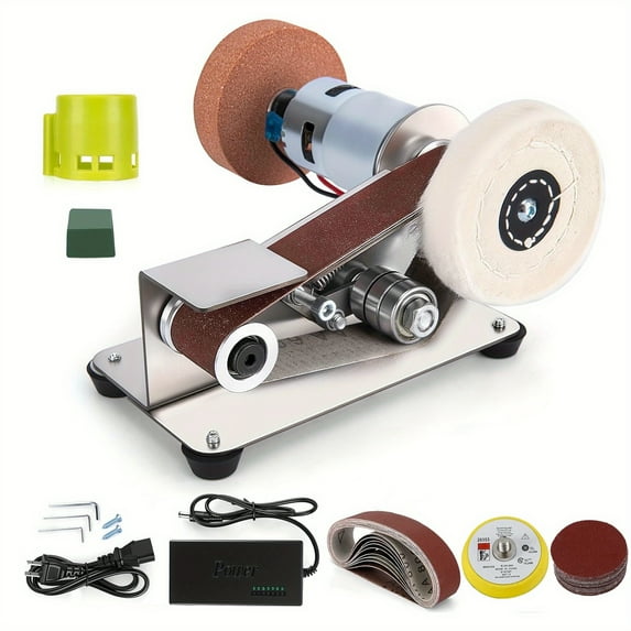 3-in-1 Mini Belt Sander, 15° Knife Sharpener & Polisher, 7-Speed ...