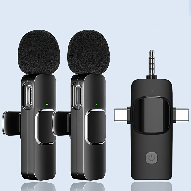 3-in-1 Mini Cordless Lavalier Microphone, Clear Sound Quality, Wireless ...
