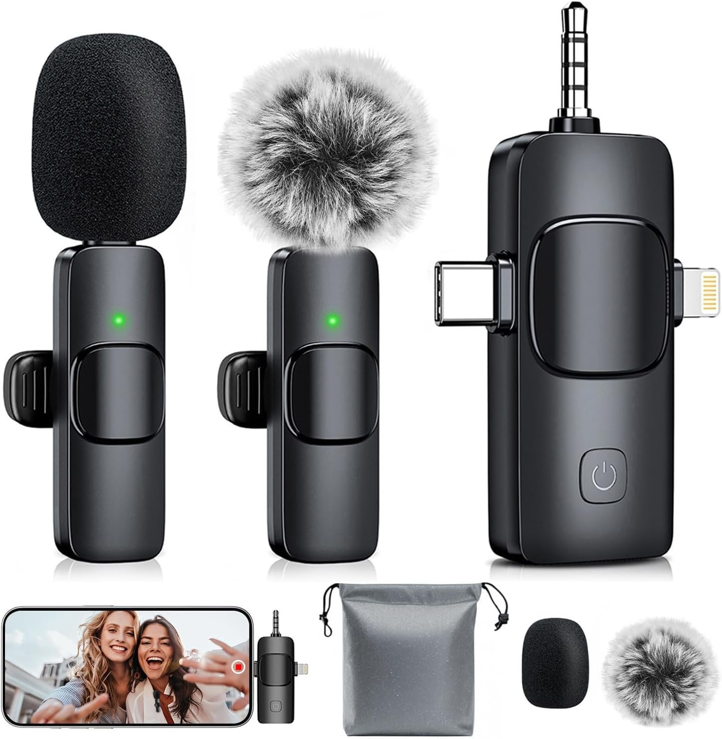 3-in-1 Mini Microphone for : Lavalier Microphones for iOS/Android ...