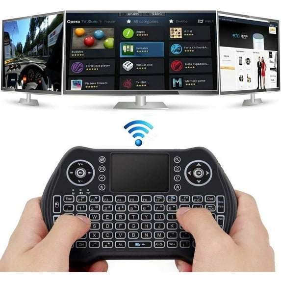 3-in-1 Mini Wireless Keyboard with Backlit Touchpad, Multimedia Keys ...