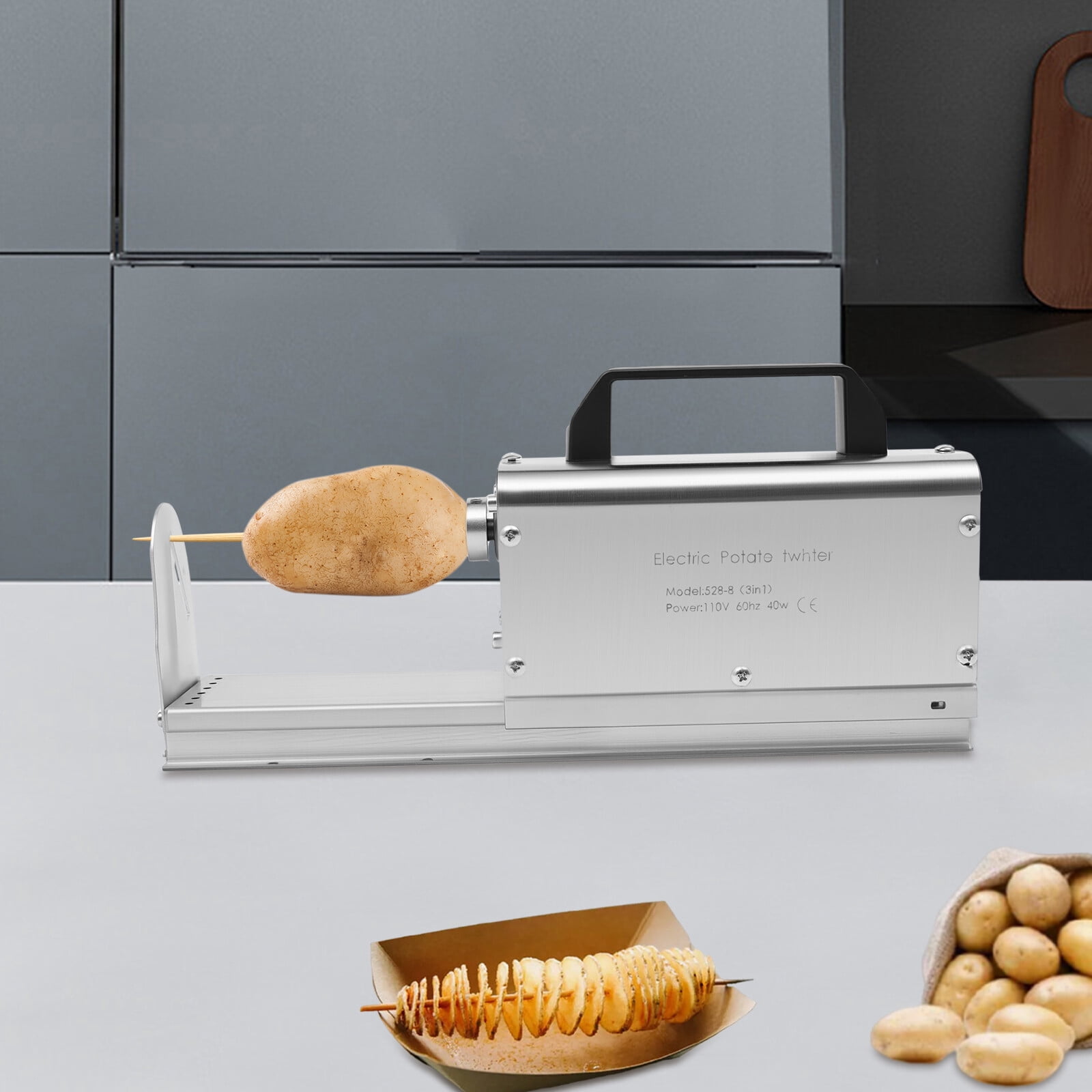 3 in 1 Modern Electric Tornado Potato Slicer Spiral Potato Cutter ...