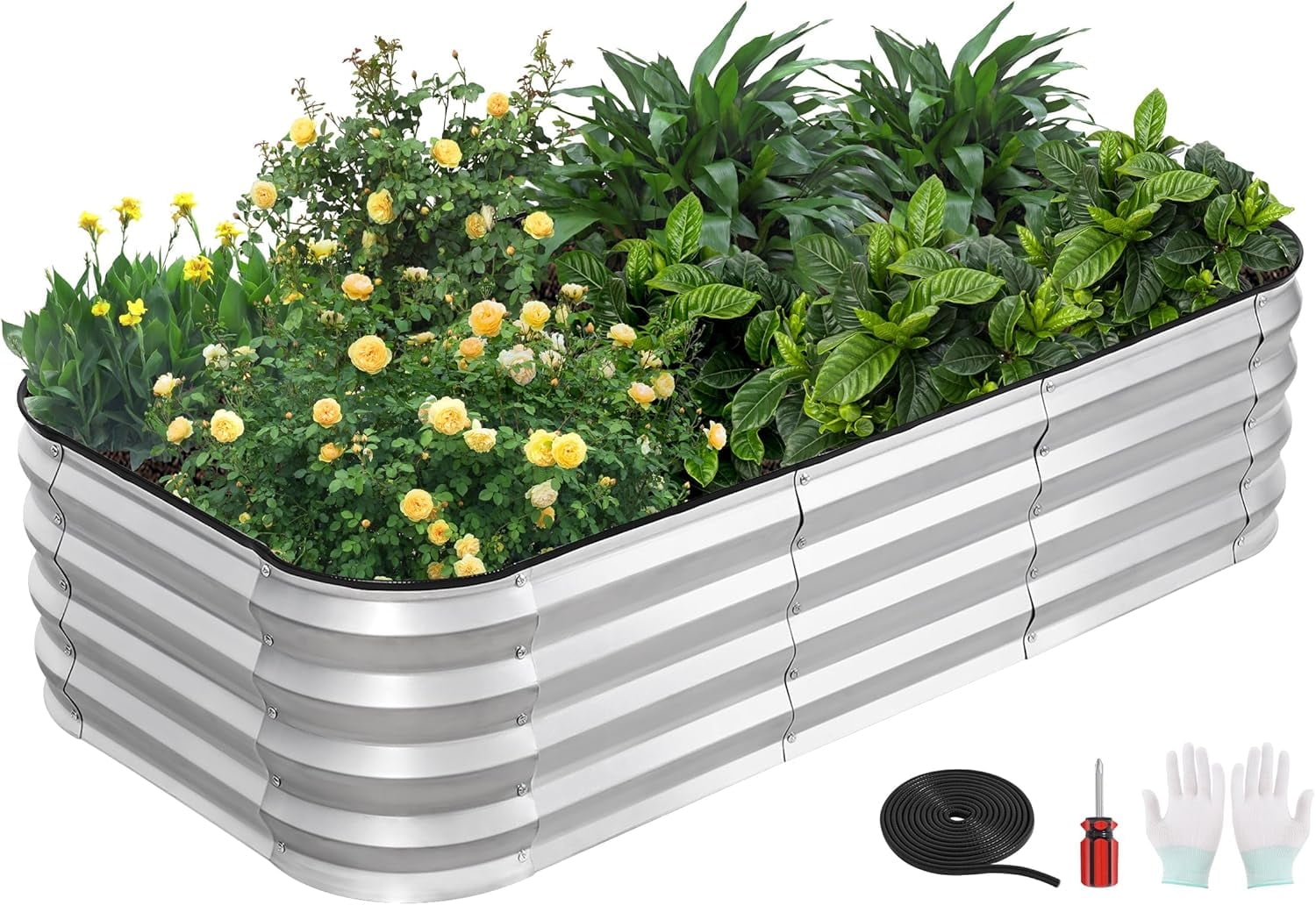 3-in-1 Modular Raised Garden Bed Kit - Adjustable Sizes (4x2x1ft ...