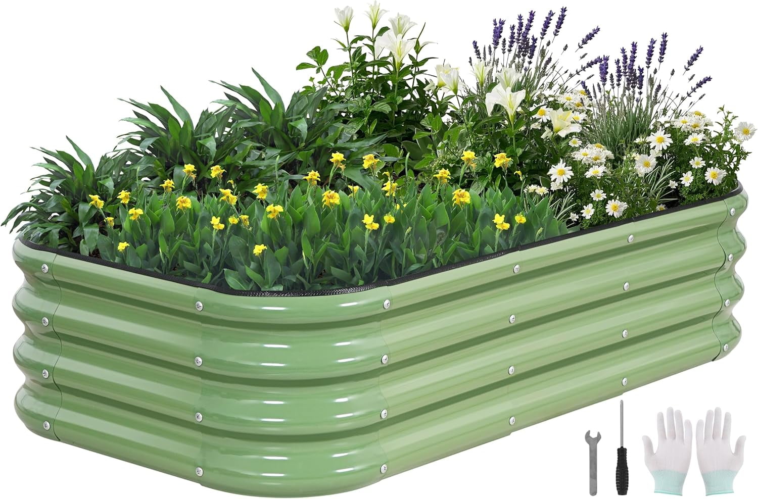 3-in-1 Modular Raised Garden Bed Kit - Adjustable Sizes (4x2x1ft ...
