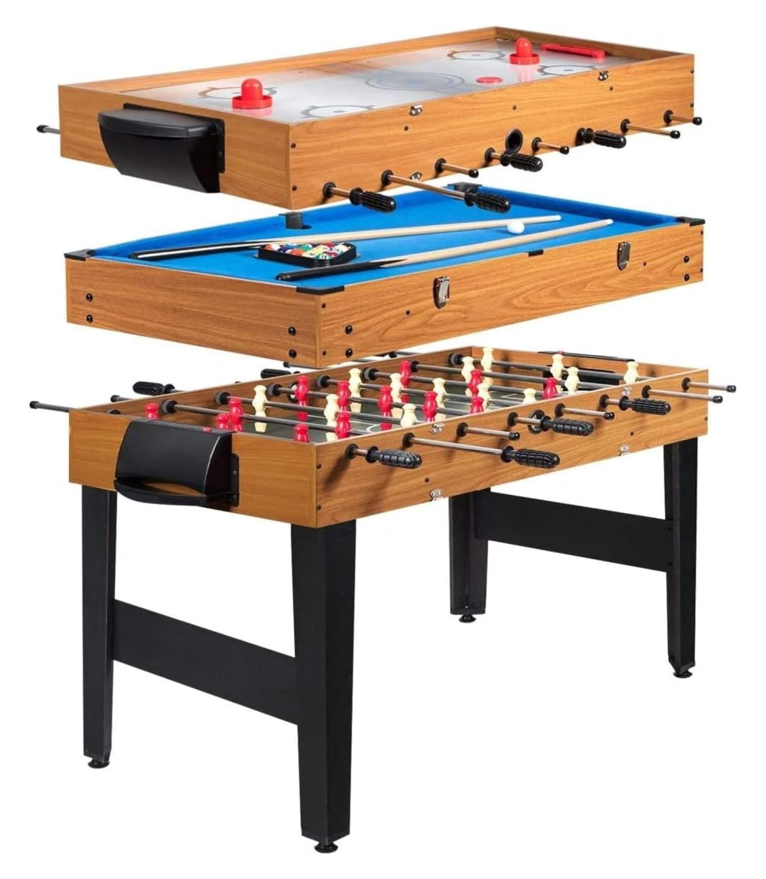 3 in 1 Multi Game Table, '' Foosball Desk w/Billiards, Soccer, Slide ...
