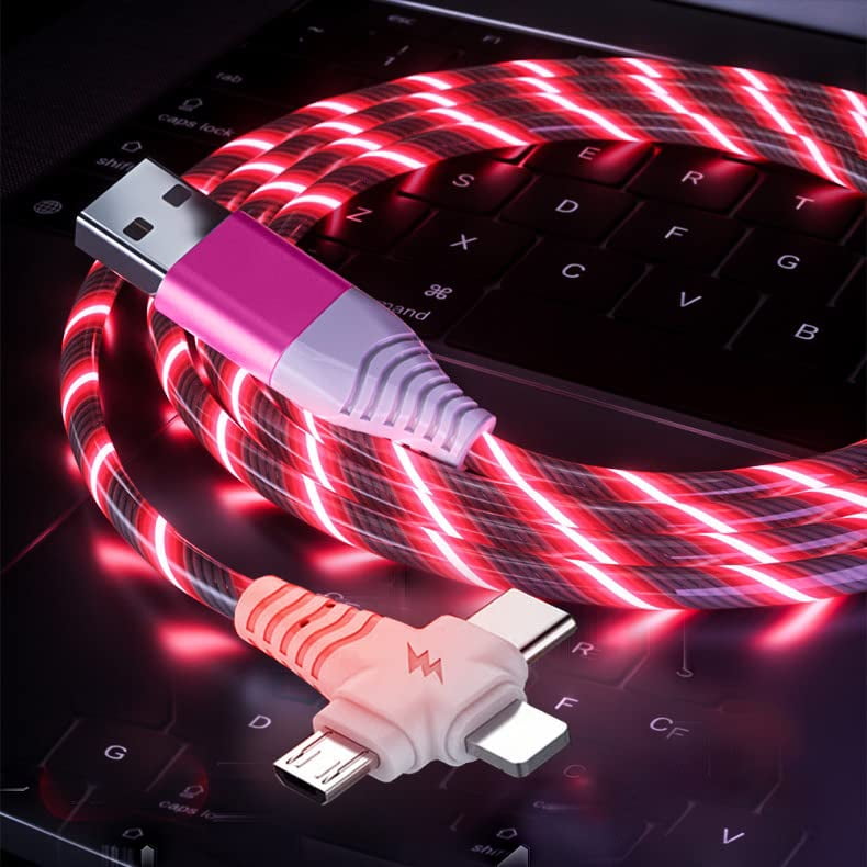 3-in-1 Multi USB Universal Flowing LED Light Up Phone Charge Cable,IOS ...