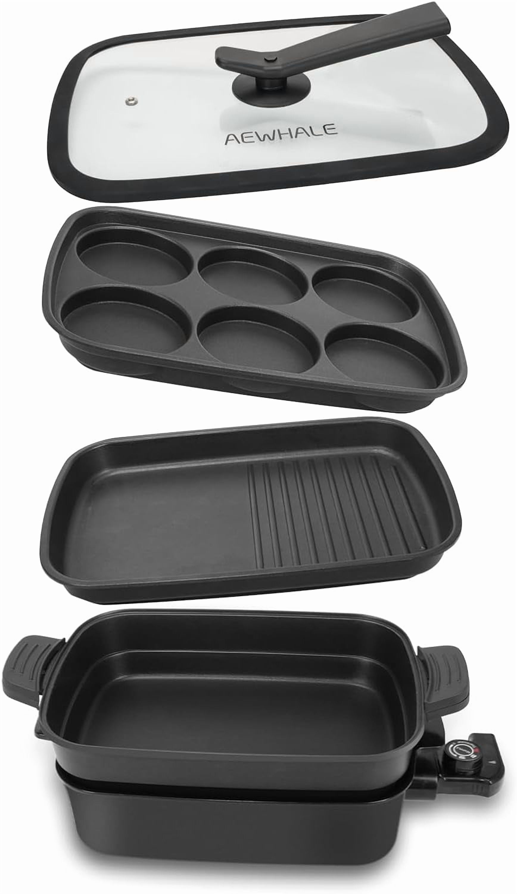 3-in-1 Multifunctional Electric Grill,Electric Skillet Nonstick with ...