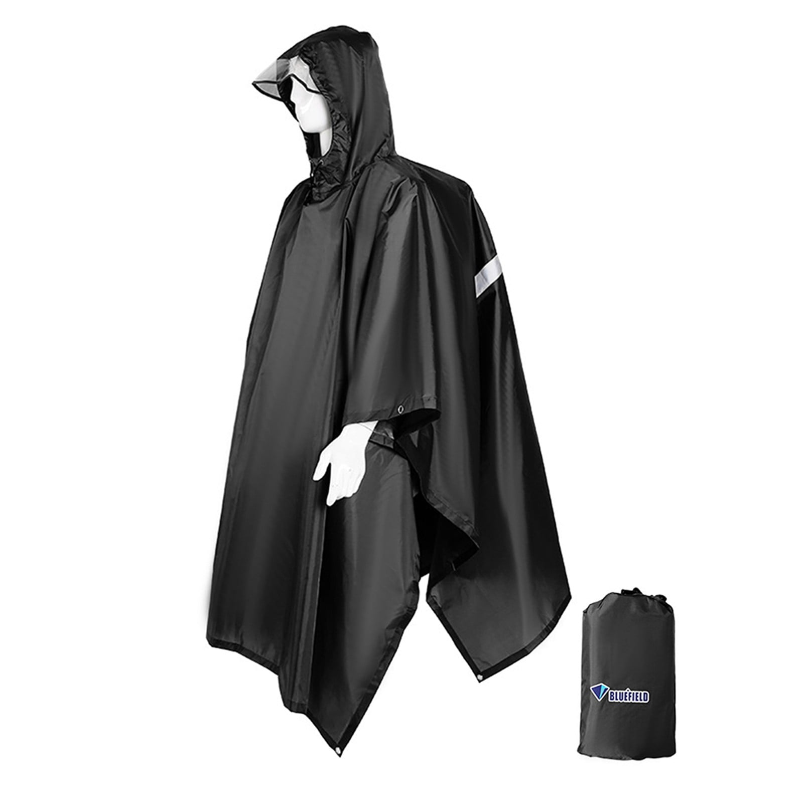 3-In-1 Multifunctional Hooded Backpack Rain Poncho Cycling Raincoat for ...
