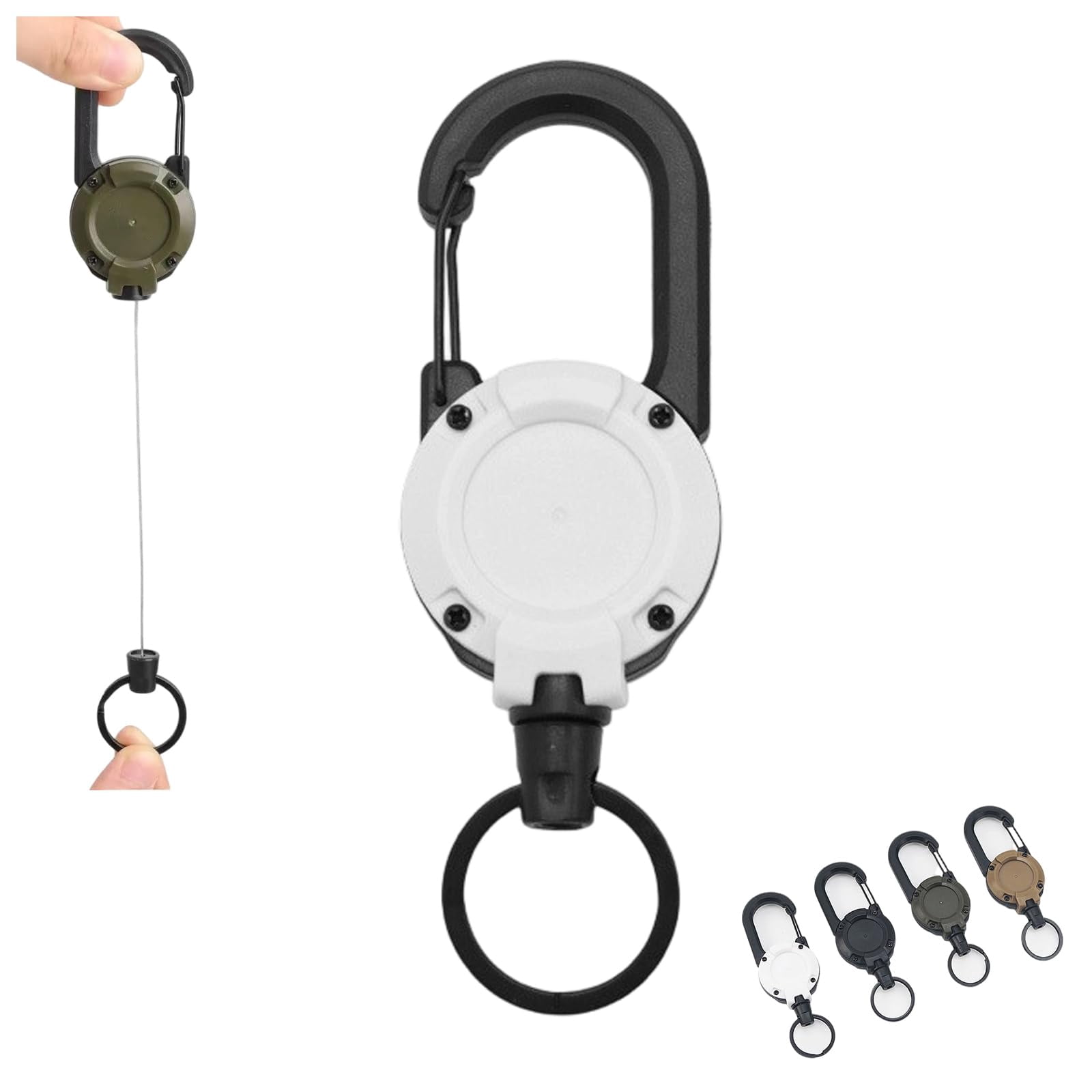 3-in-1 Multifunctional Retractable Pull Reel Carabiner Keychain – Mini ...