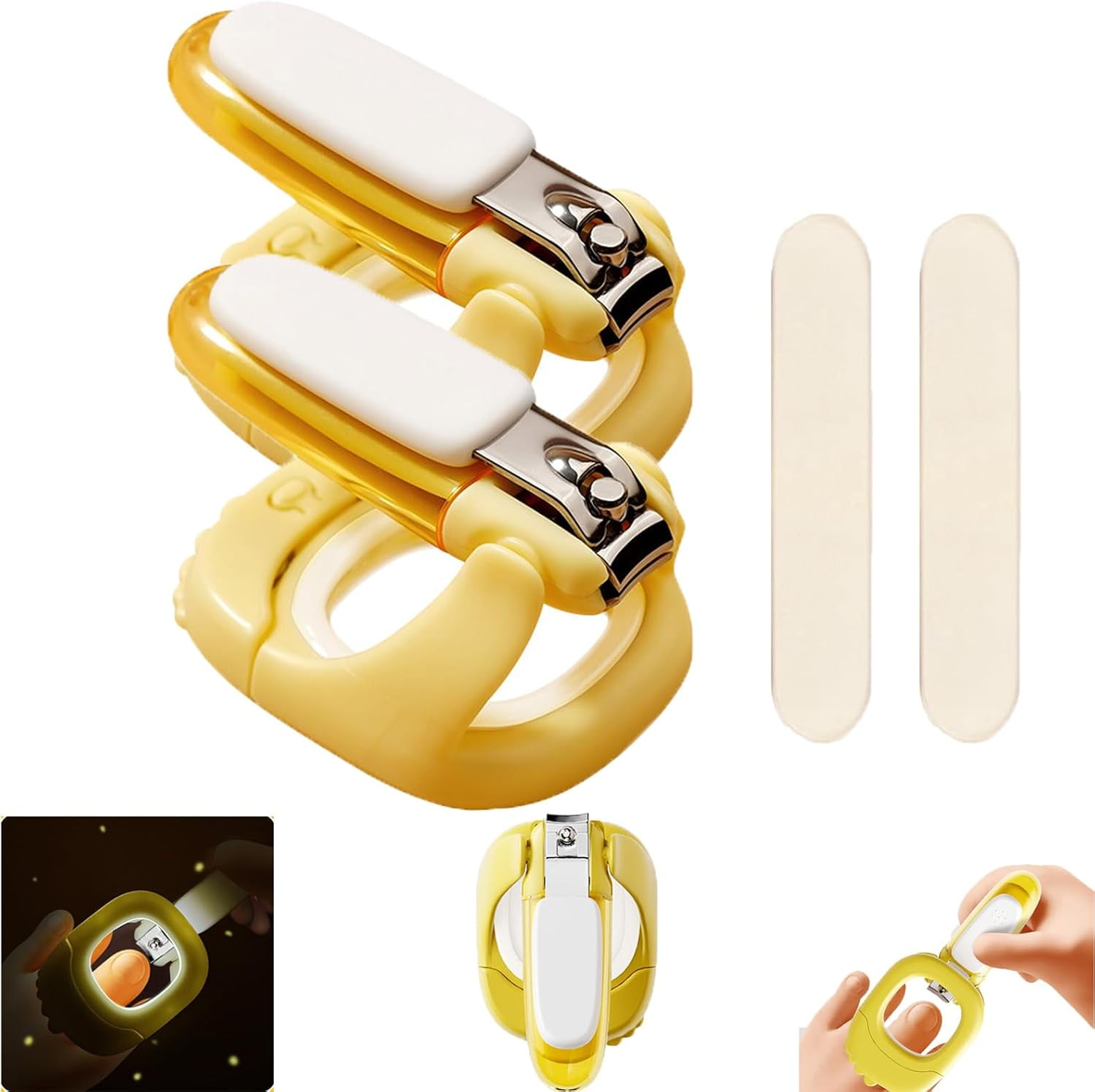 3-in-1 Nail Clipper,Light Up Nail Clippers,Nail Clipper with Magnifying ...