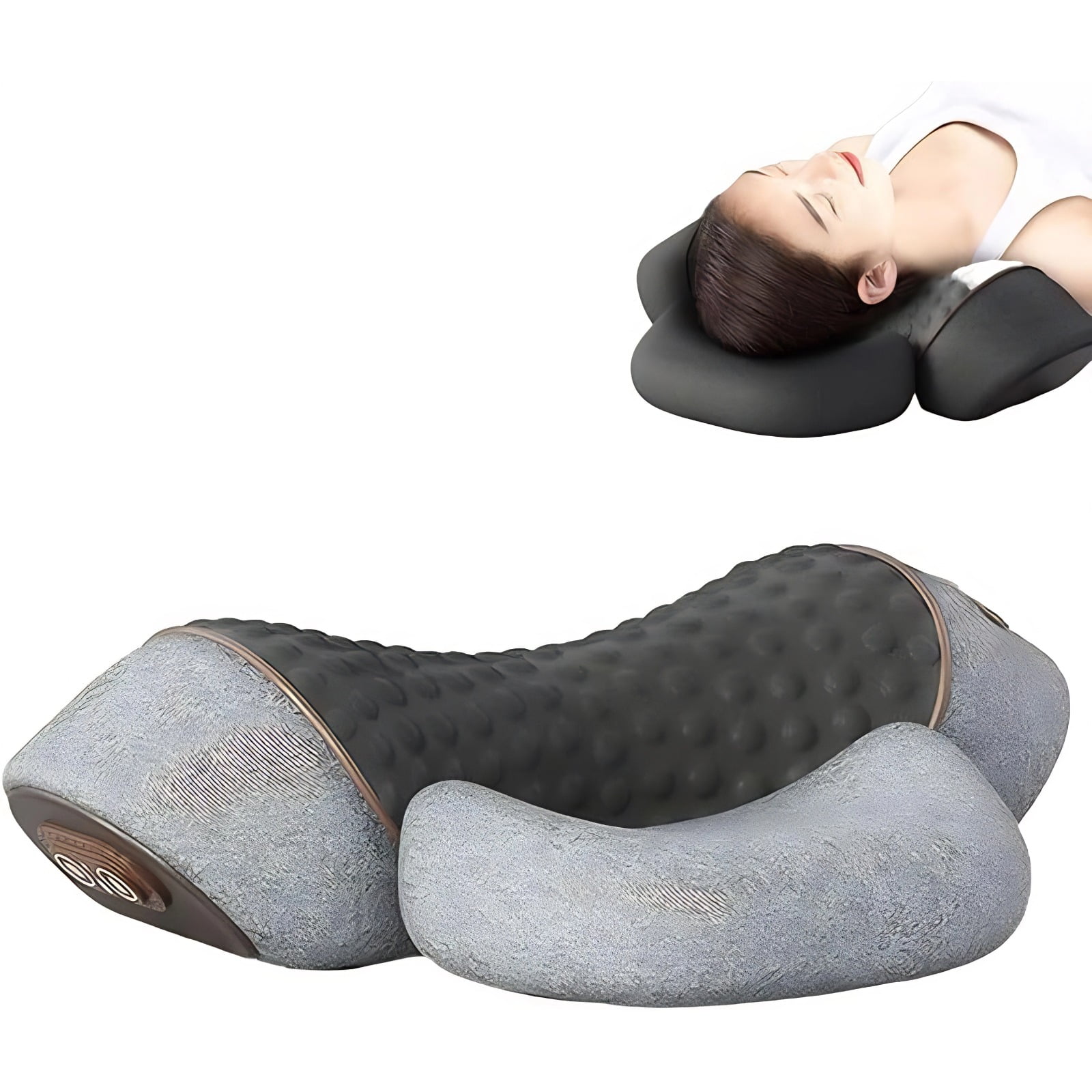 3-in-1 Neck Massage Pillow Traction Massager with Heating Memory Foam ...