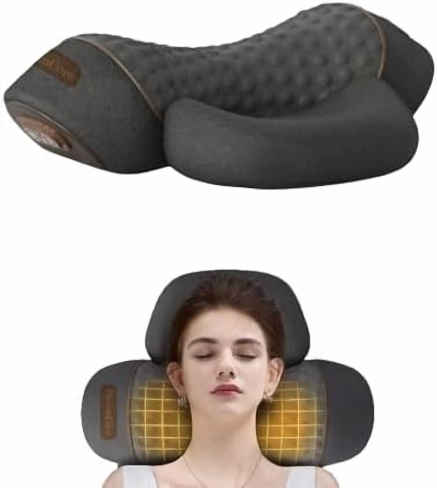 3-in-1 Neck Massager Pillow with Heating & Traction & Vibration, 3D ...