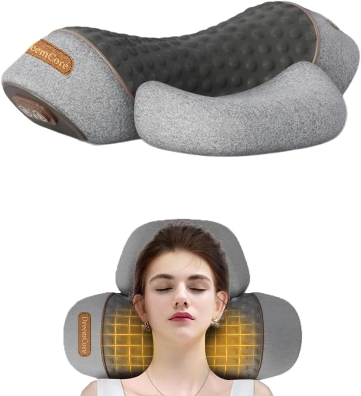3-in-1 Neck Massager Pillow with Heating & Traction & Vibration, 3D ...